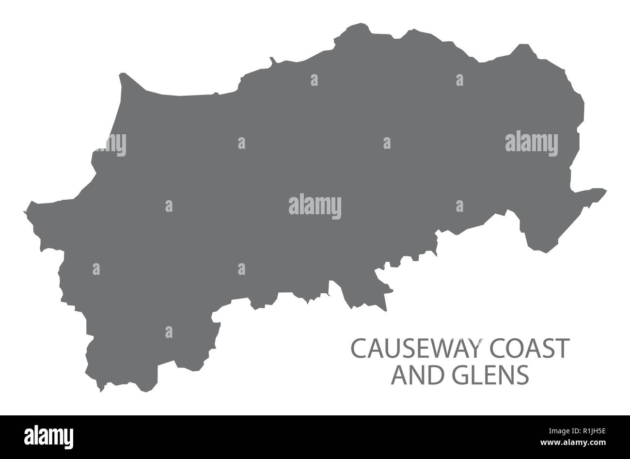 Causeway Coast and Glens map grey Stock Vector Image & Art - Alamy