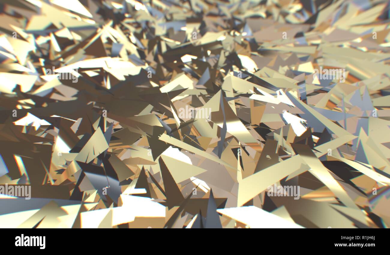 Glitch 3d render, golden modern shattered field texture, random ...