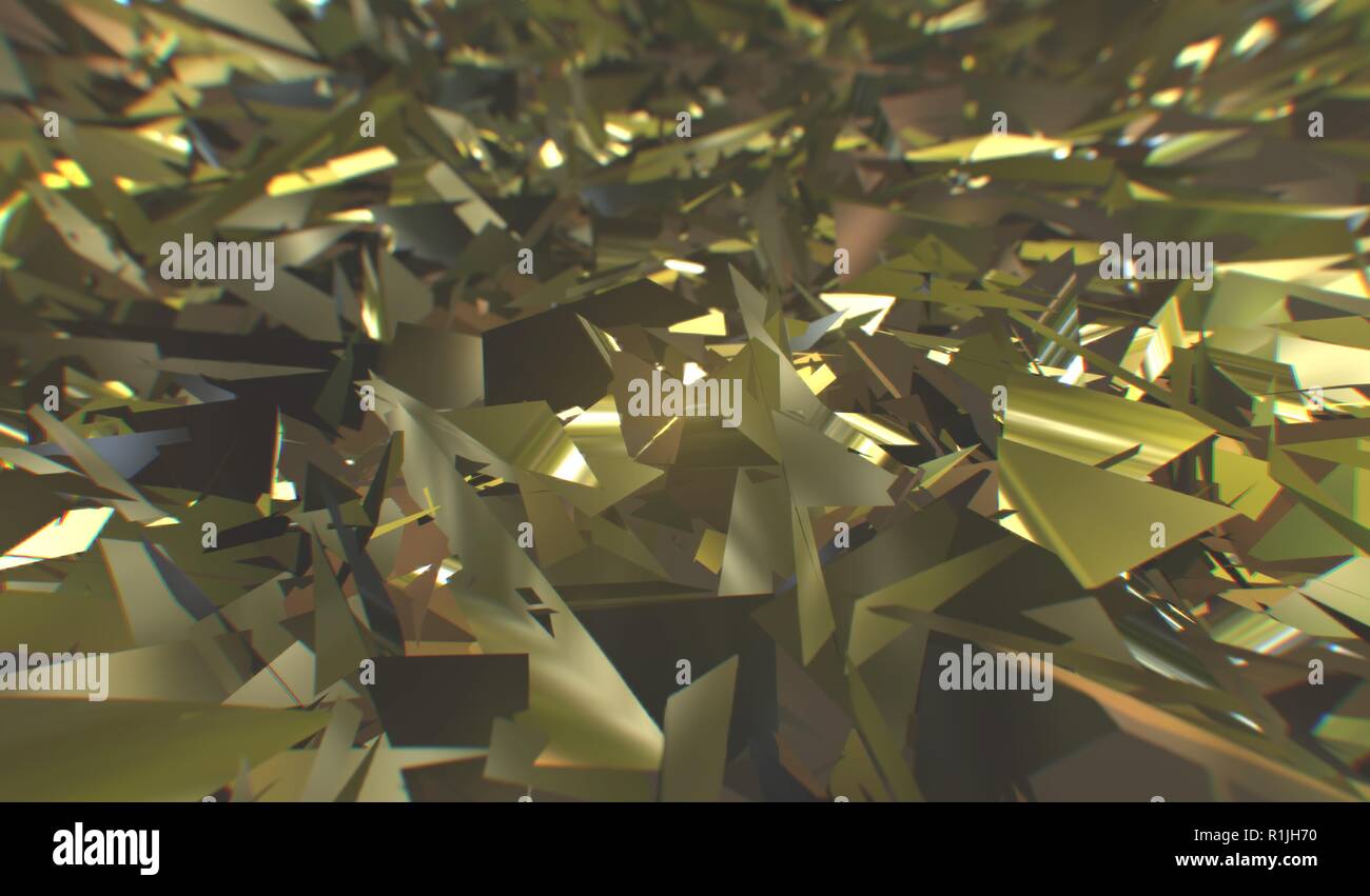 Glitch 3d render, golden modern shattered field texture, random ...