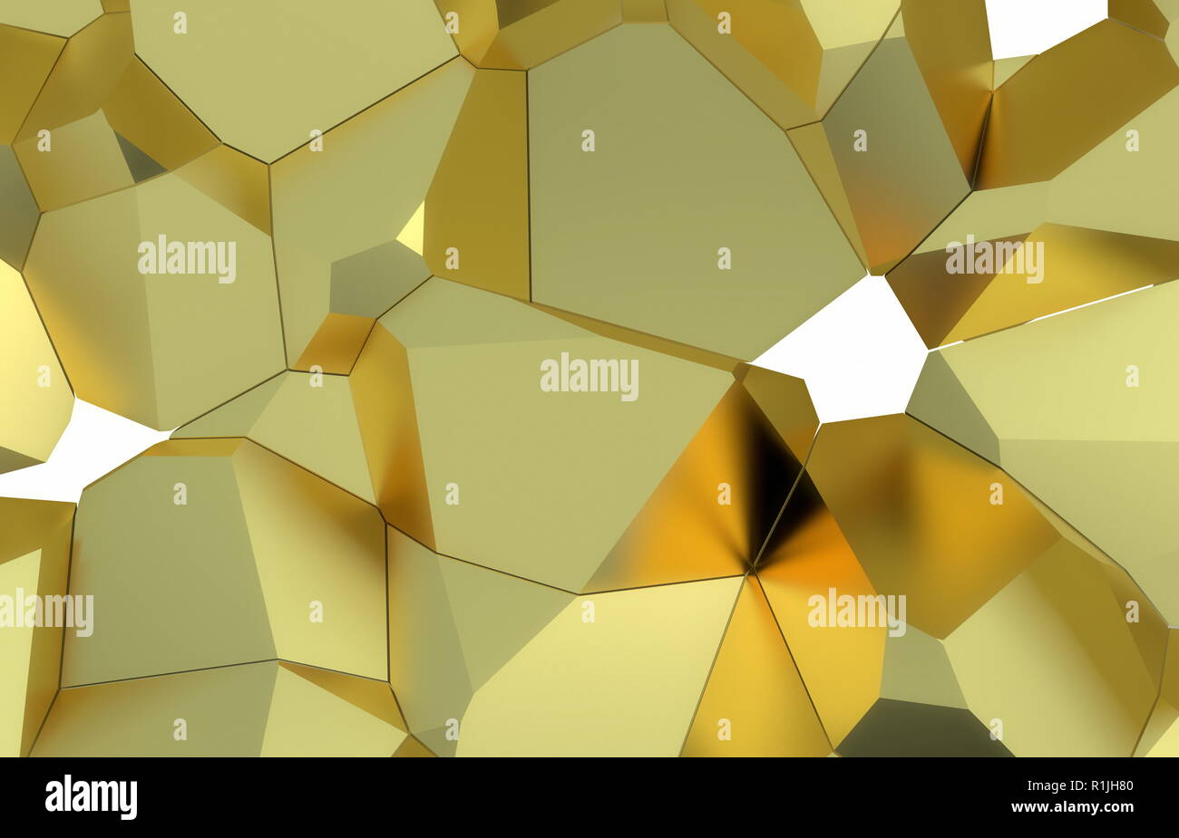 3d render, golden modern shattered wall texture, random clusters ...