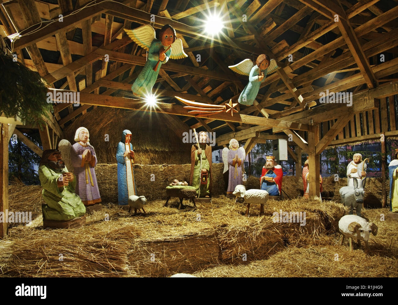 Nativity scene on Small Market square in Torun. Poland Stock Photo - Alamy