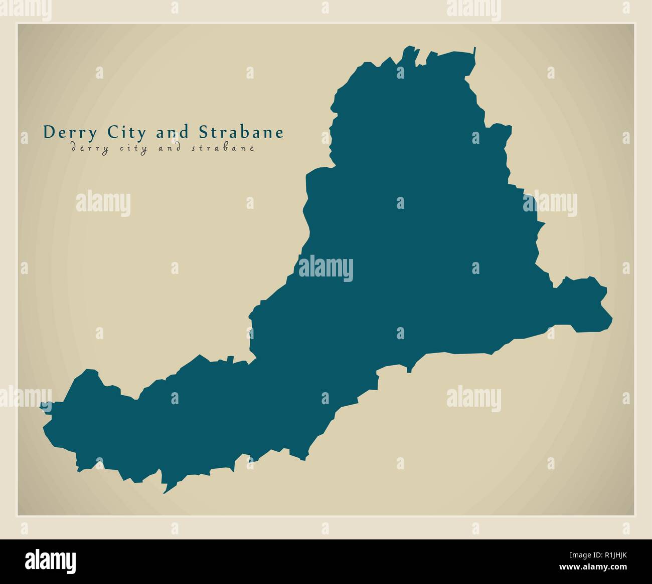 Derry City and Strabane district map of Northern Ireland Stock Vector ...
