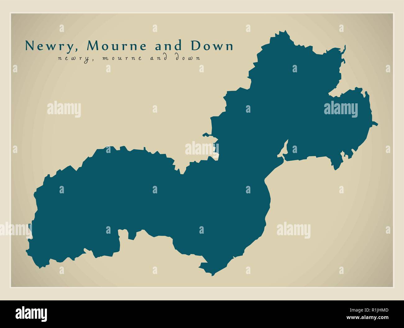 Newry, Mourne and Down district map of Northern Ireland Stock Vector ...