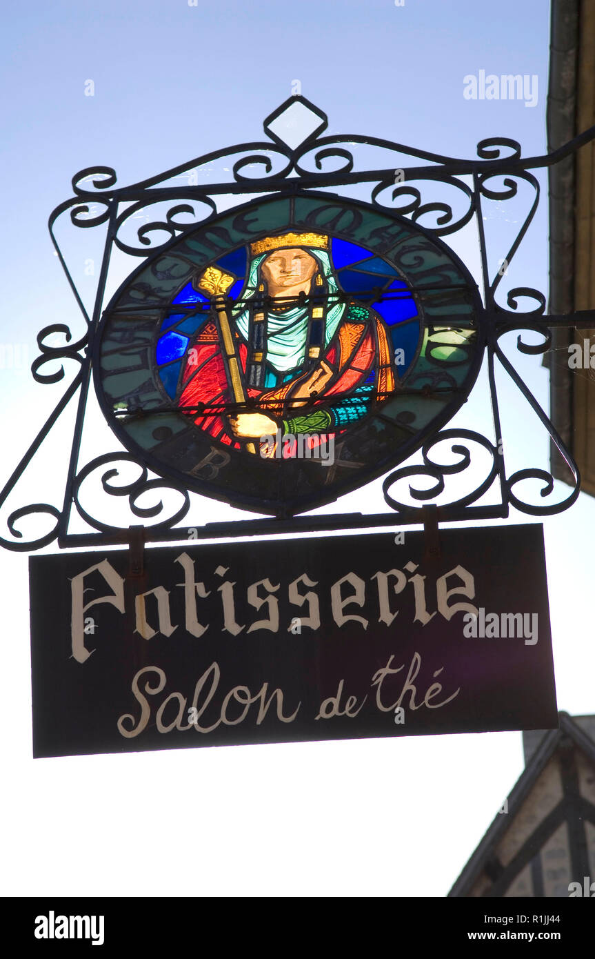 Stained glass sign for bakery Stock Photo - Alamy