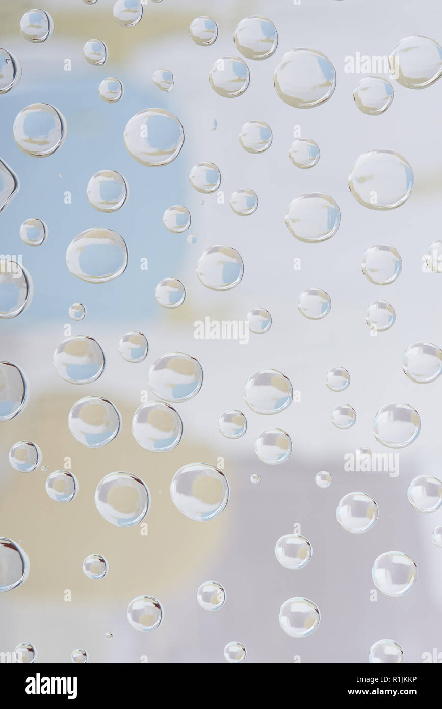 beautiful transparent droplets on blurred abstract background Stock ...