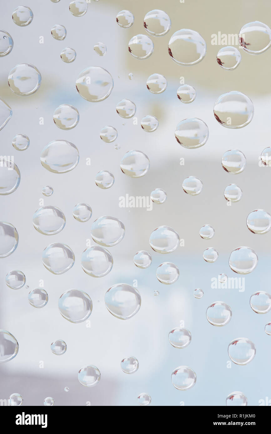 beautiful transparent rain drops on blurred abstract background Stock ...