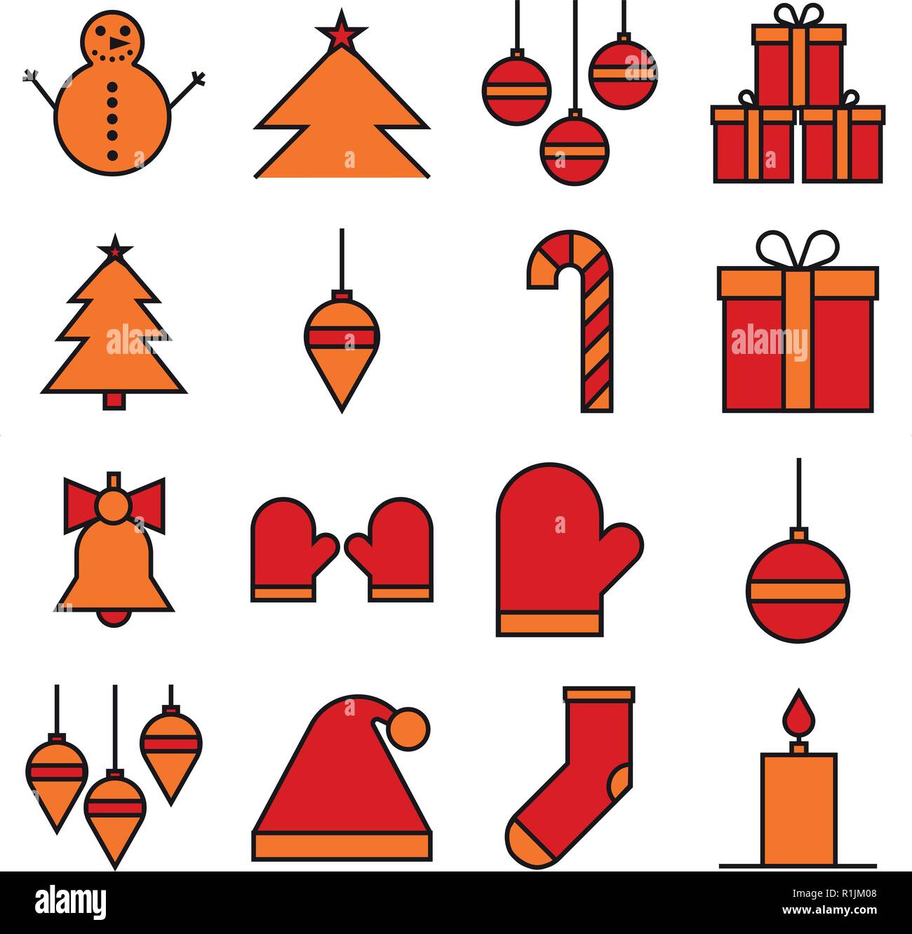 Set christmas sock in Cut Out Stock Images & Pictures - Alamy