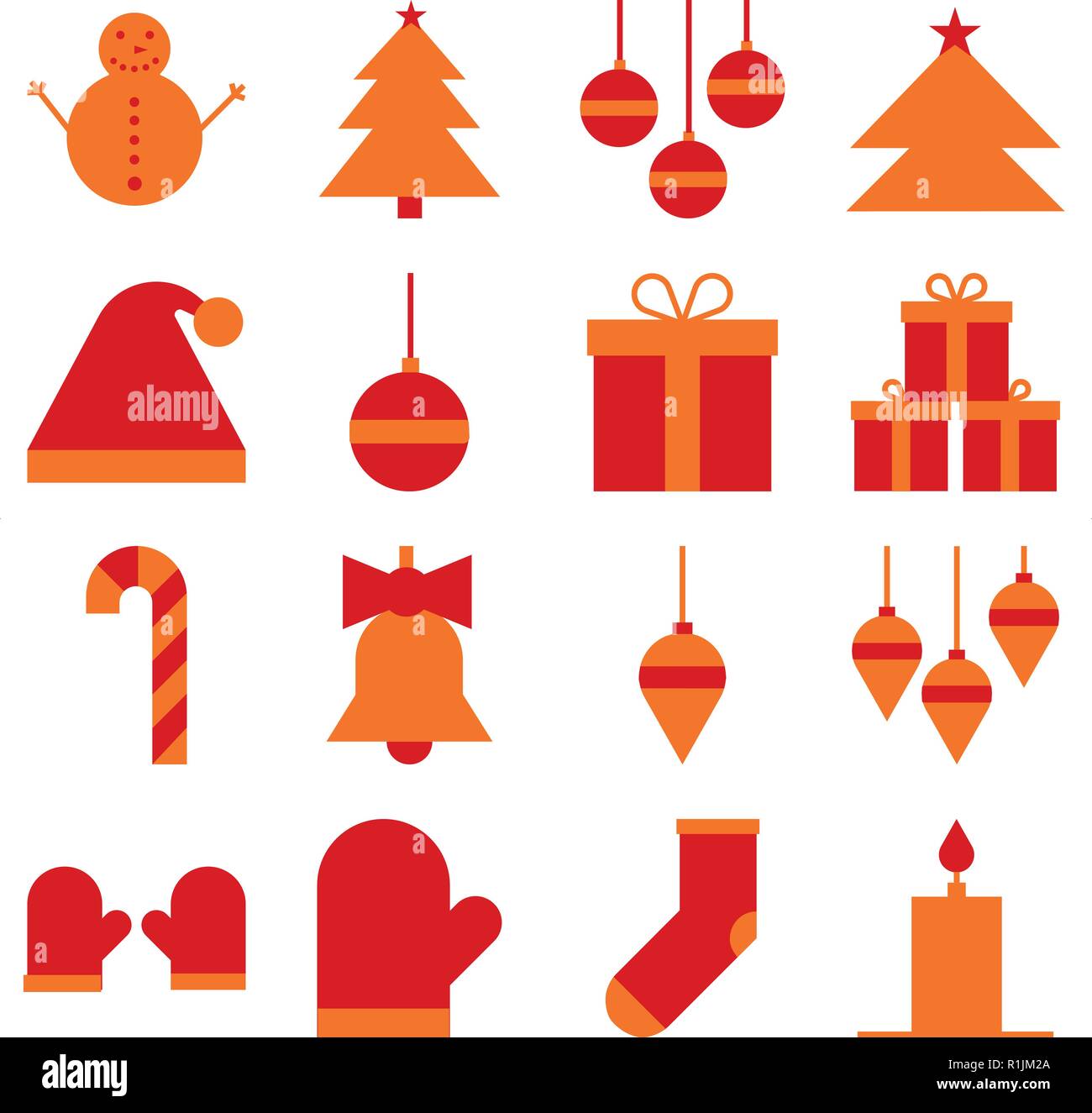 Christmas icon set in flat style Stock Vector Image & Art - Alamy