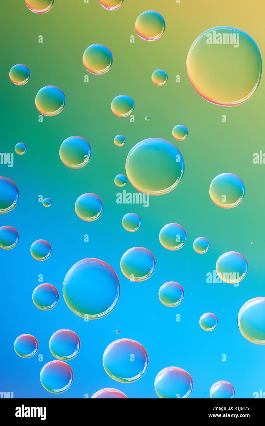 beautiful calm clean water drops on bright colorful background Stock ...