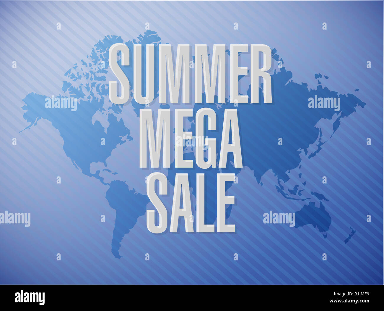 summer mega sale message concept illustration isolated over a world map ...