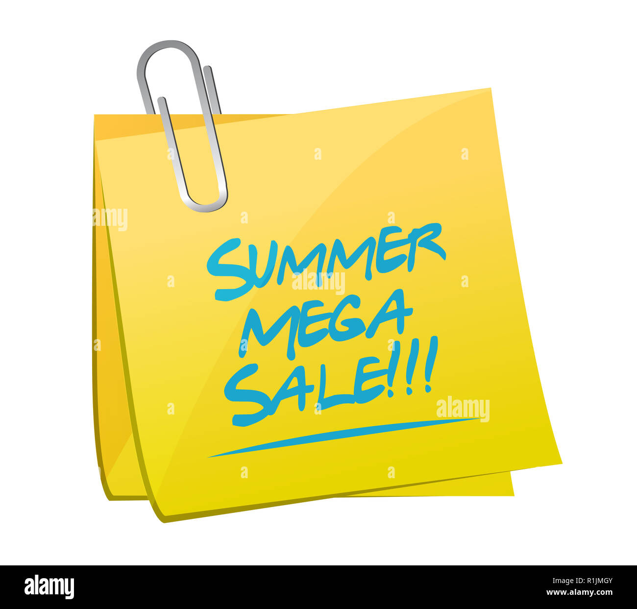 summer mega sale post it message concept illustration isolated over a ...