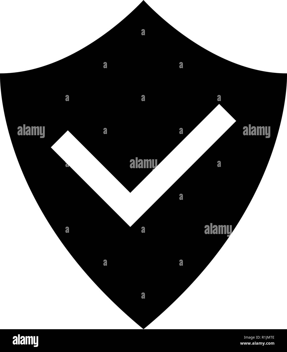 Shield and check mark glyph icon Stock Vector Image & Art - Alamy