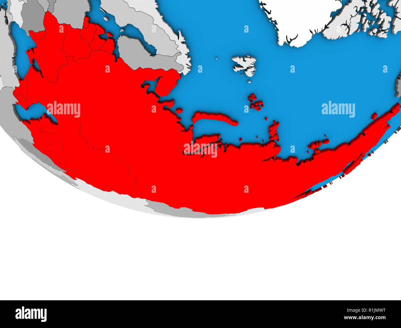 Soviet Union on simple political 3D globe. 3D illustration Stock Photo ...