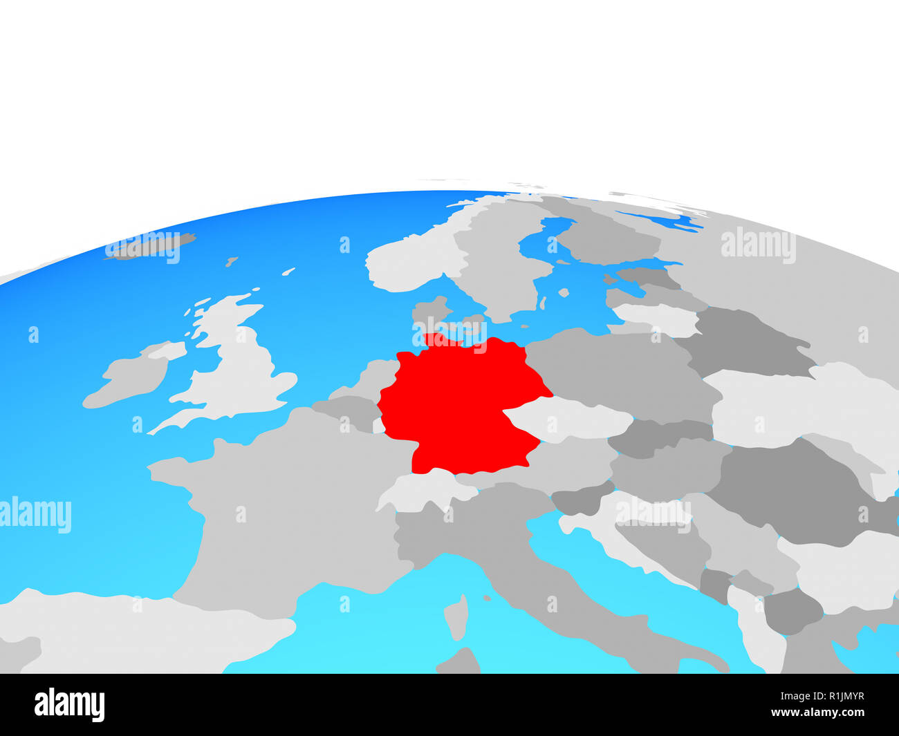 Germany on political globe. 3D illustration Stock Photo - Alamy