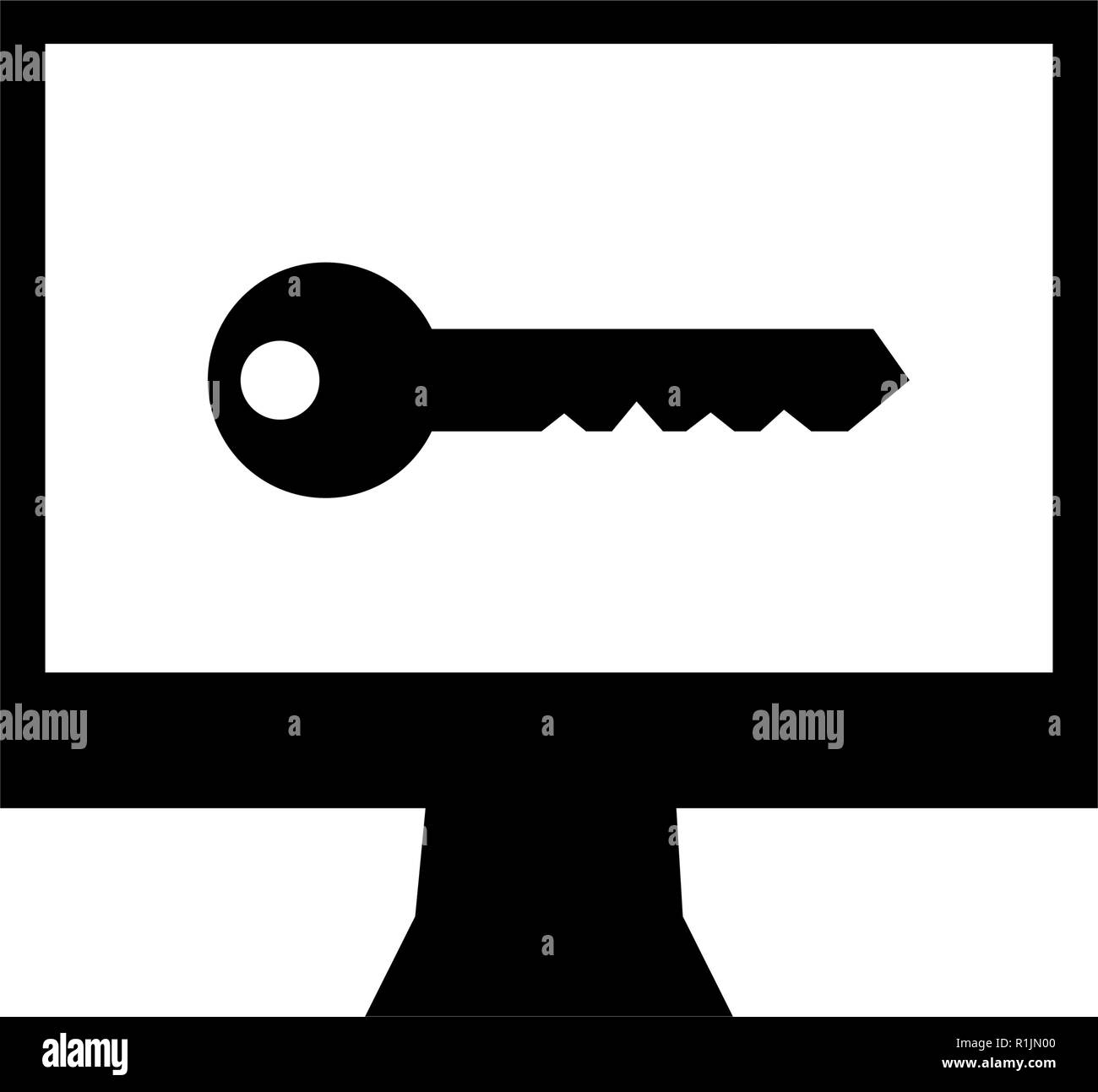 Computer and key glyph icon Stock Vector Image & Art - Alamy