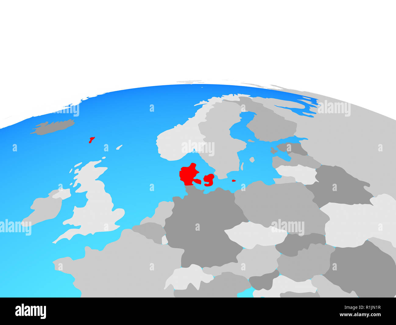 denmark on globe
