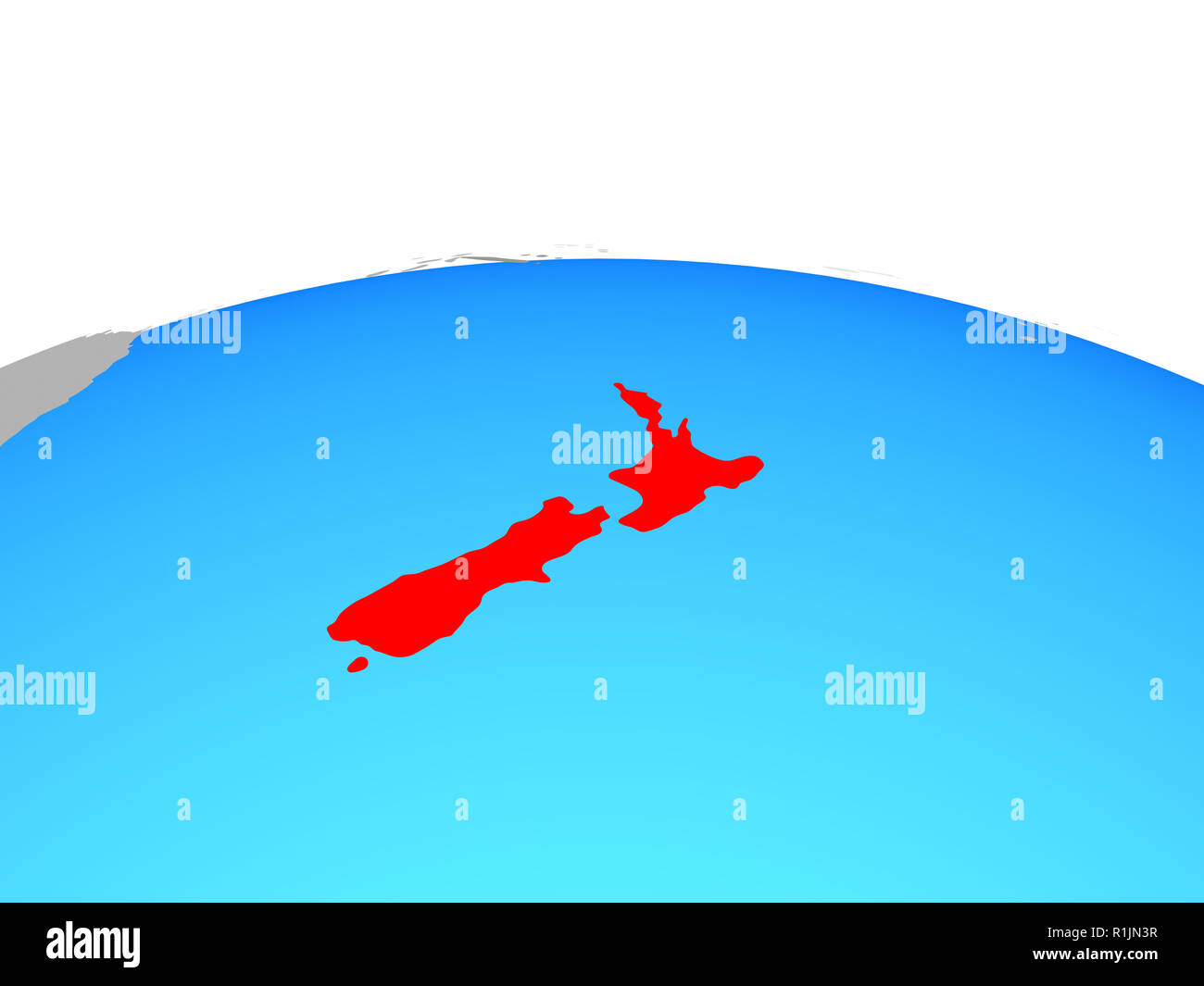 New Zealand on political globe. 3D illustration Stock Photo - Alamy