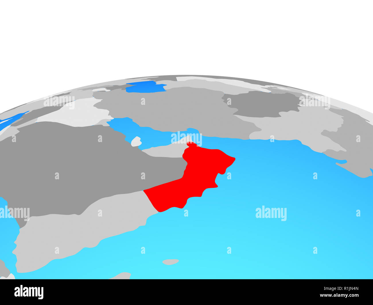 Oman on political globe. 3D illustration Stock Photo - Alamy