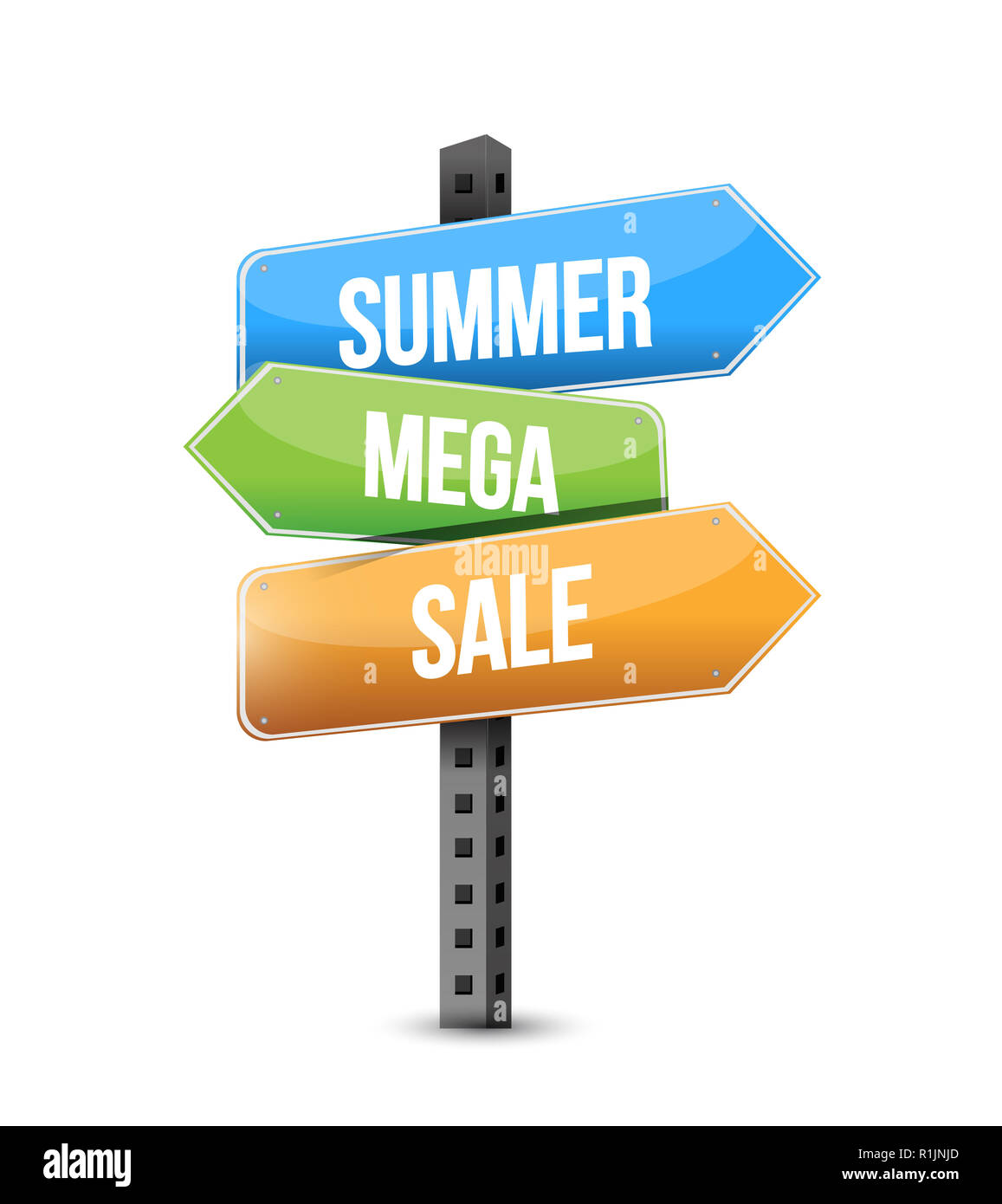 summer mega sale multiple destination line street sign isolated over a ...