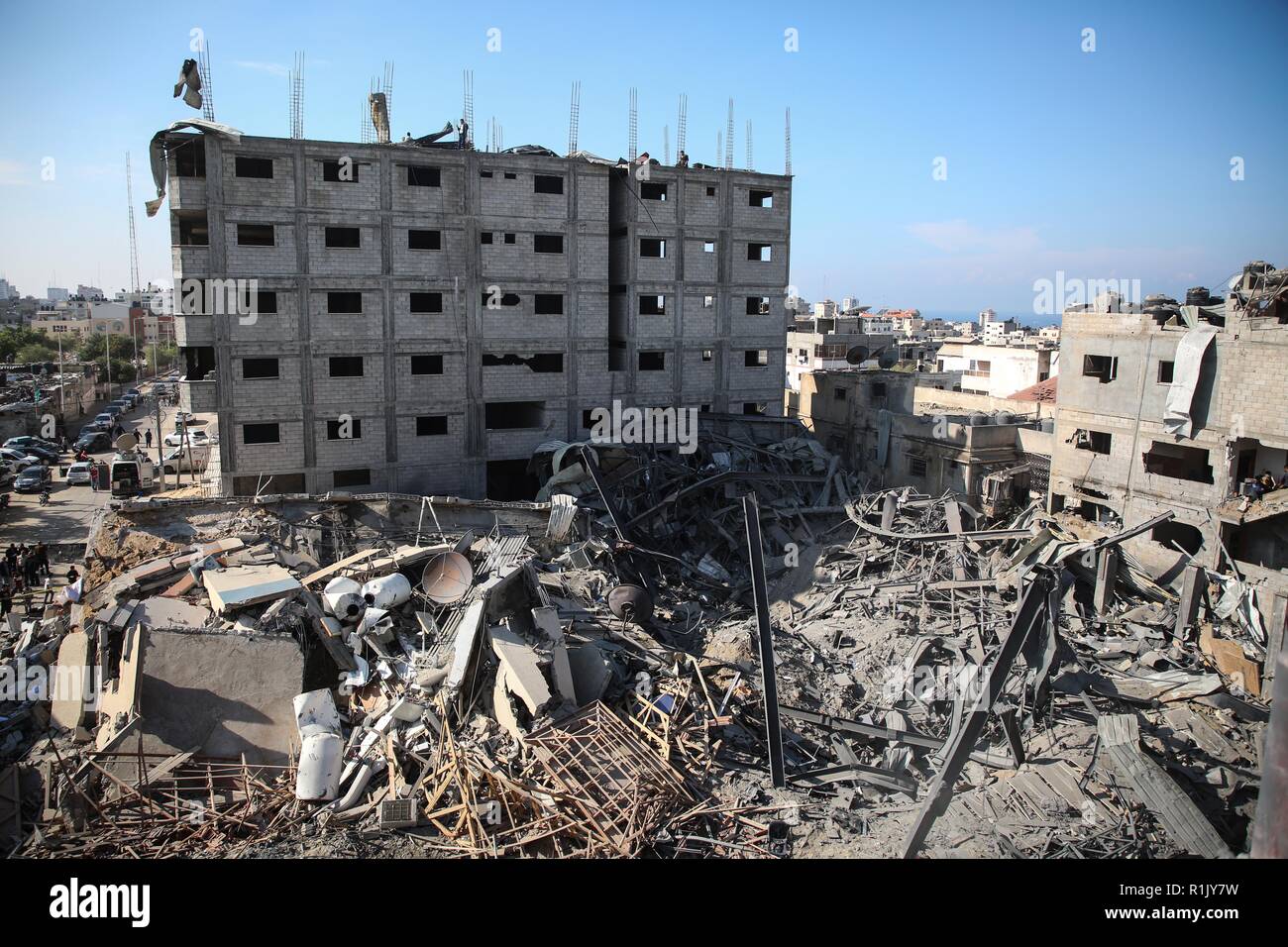 Gaza City, The Gaza Strip, Palestine. 13th Nov, 2018. Remains of Al ...