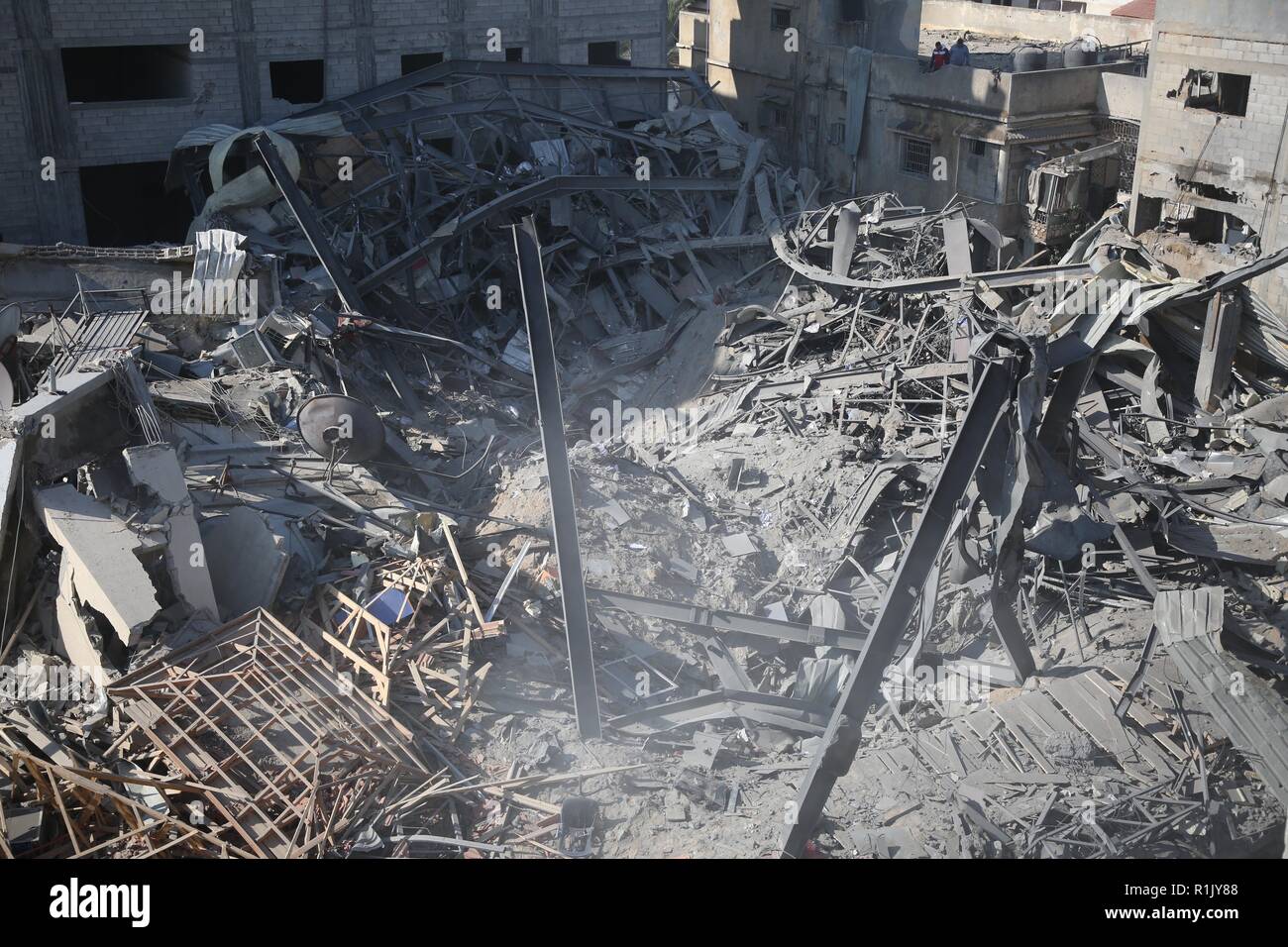 Gaza City, The Gaza Strip, Palestine. 13th Nov, 2018. Remains of Al ...