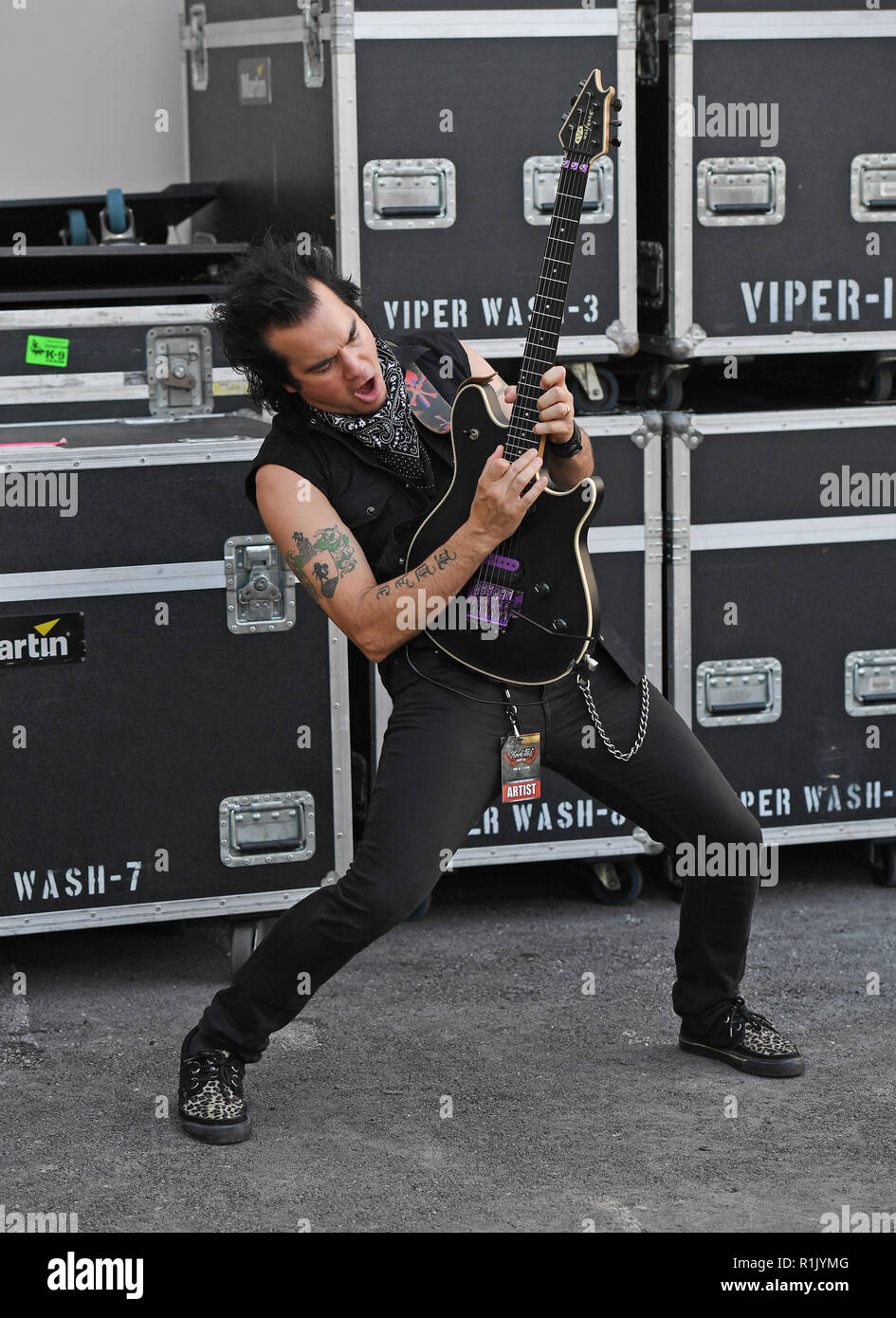 Miramar FL, USA. 10th Nov, 2018. Steve Brown of The Eric Martin Band ...