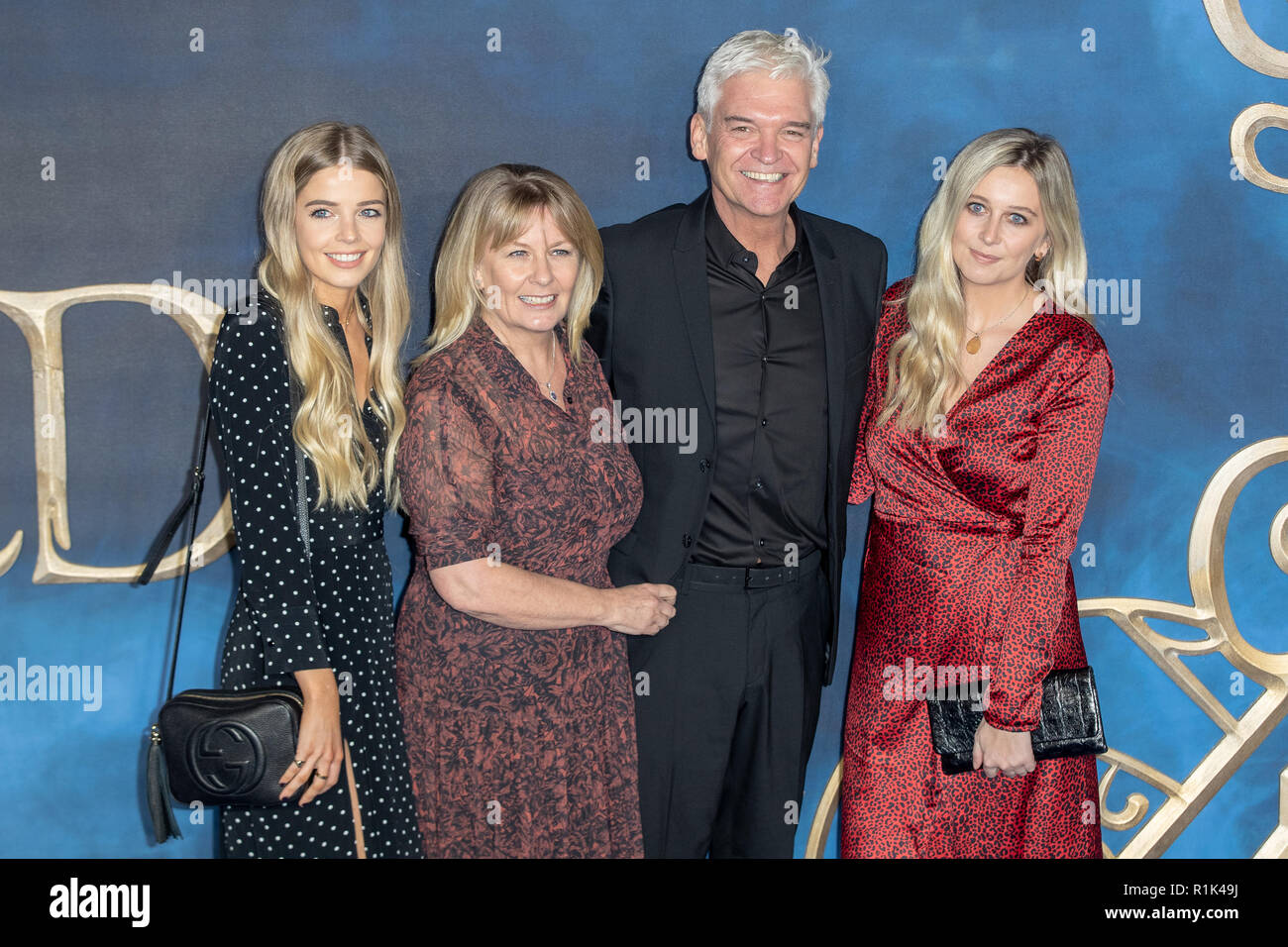 London, 13th Nov, 2018. (L-R) Ruby Lowe, Stephanie Lowe, Phillip ...