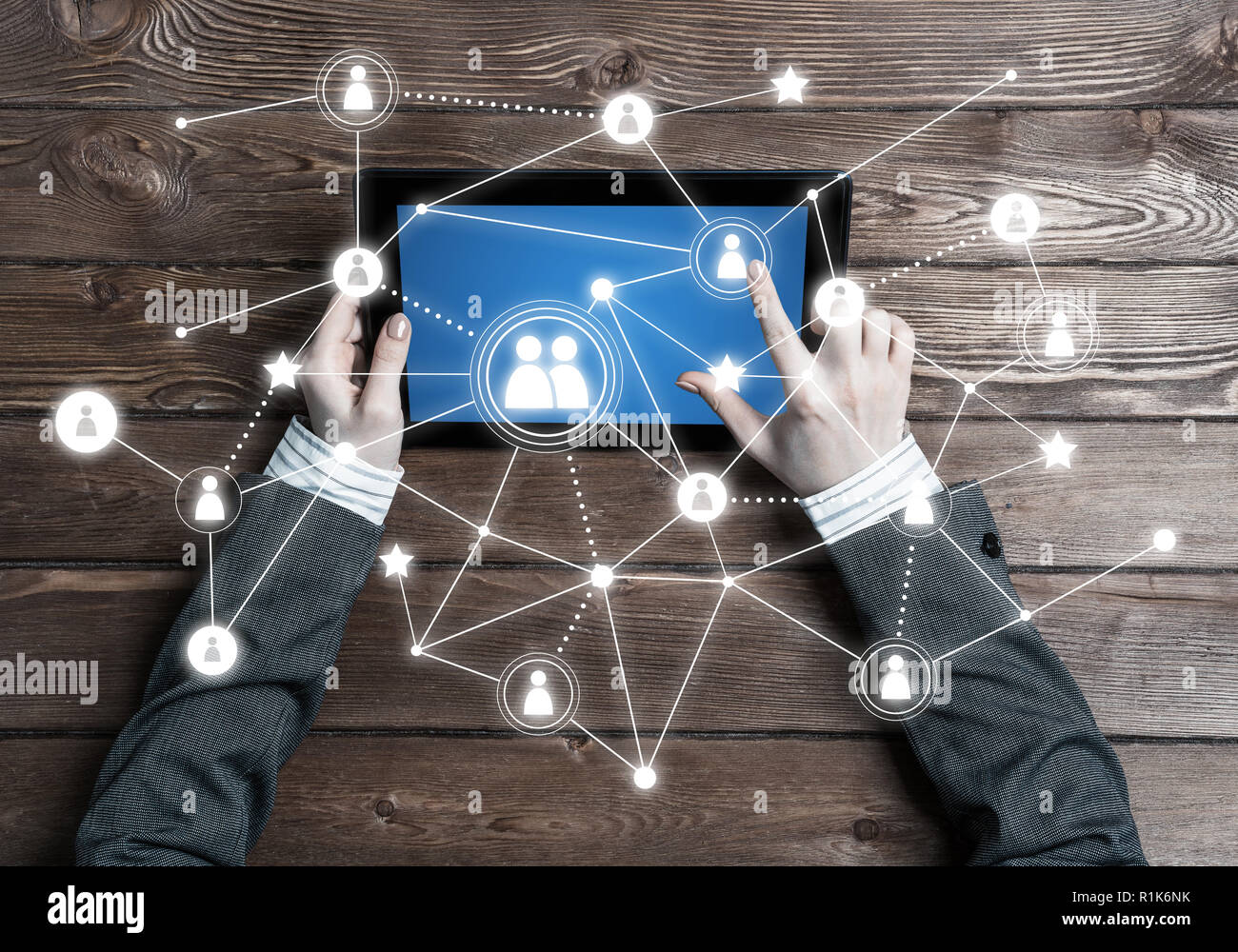 Concept of social communication and networking with social connection ...