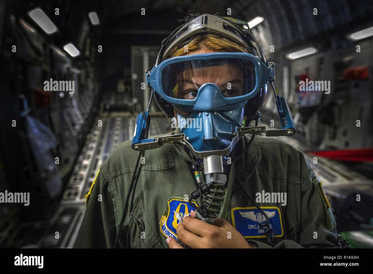 U.S. Air Force Senior Airman Erica C. Funke, an aeromedical evacuation ...