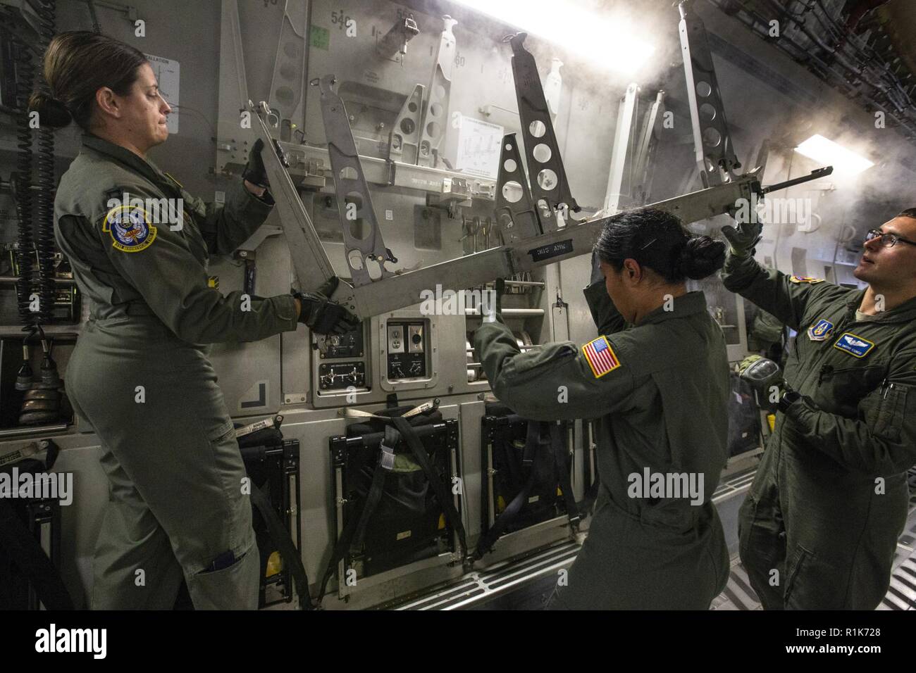 U.S. Air Force Capt. Allison L. Riley, left, a flight nurse with the ...
