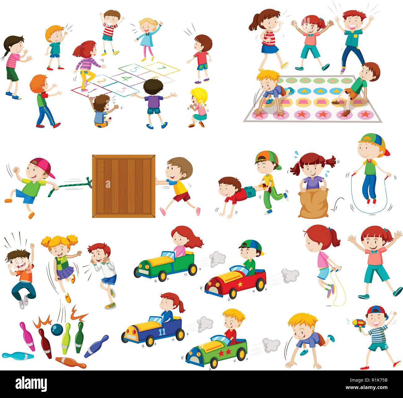 Set of children playing illustration Stock Vector Image & Art - Alamy