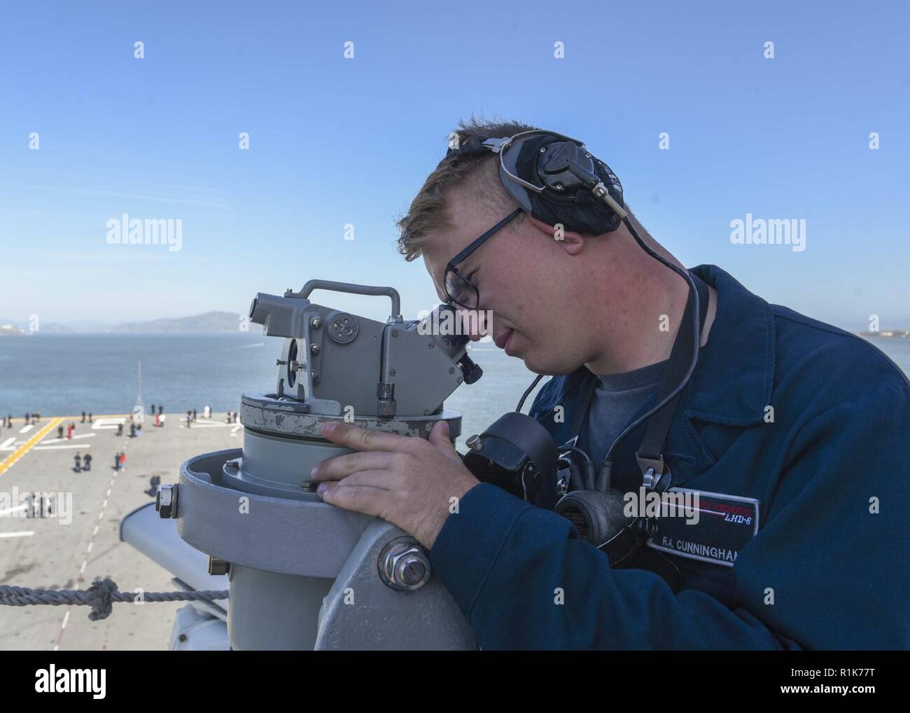 SAN FRANCISCO (Oct. 9, 2018) Seaman Ryan Cunningham, from Ogden, Utah ...
