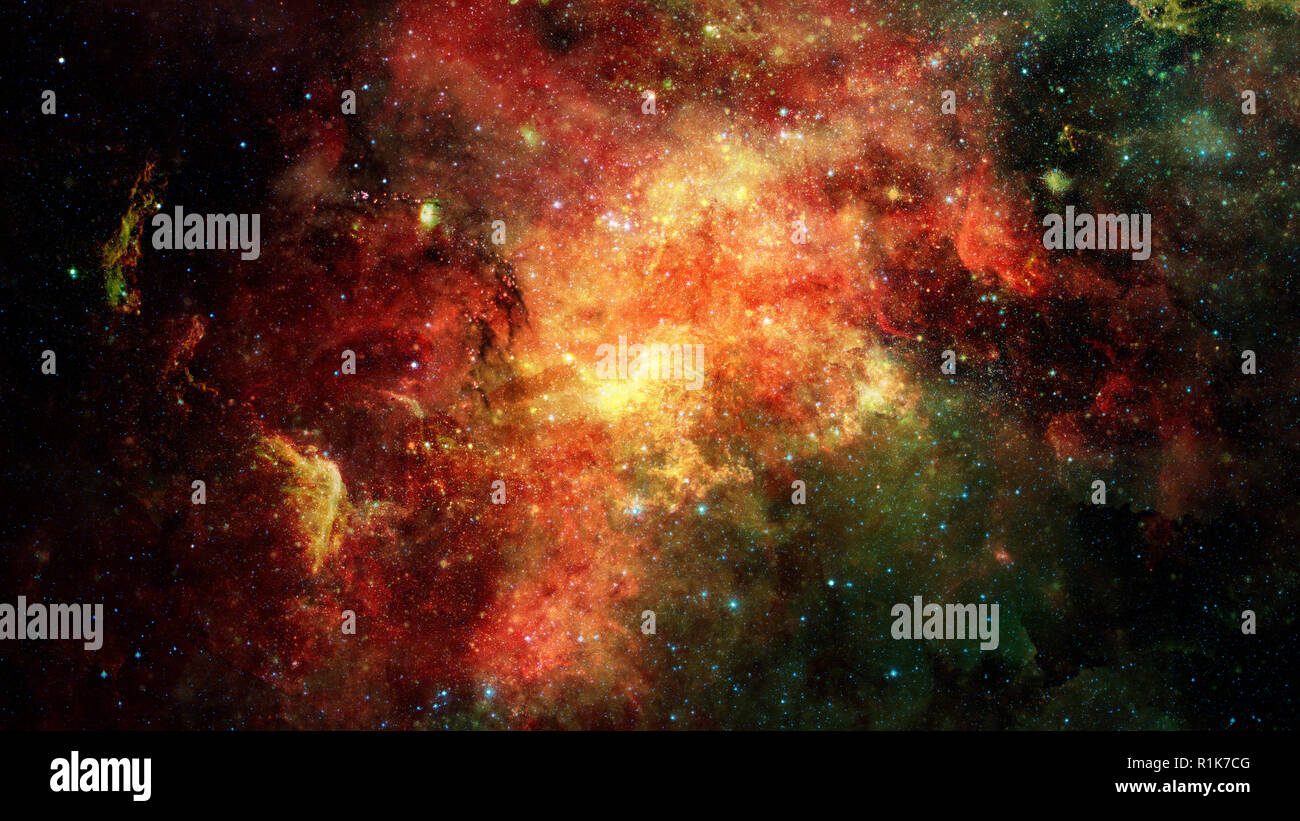 Nebula gas cloud in deep outer space. Education background. Elements of ...