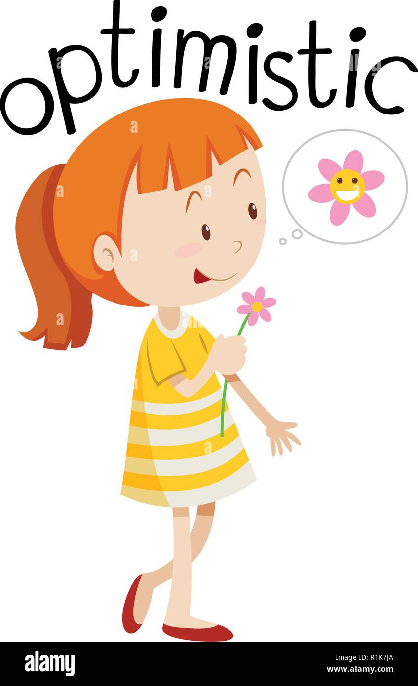 Young optimistic girl white background illustration Stock Vector Image ...