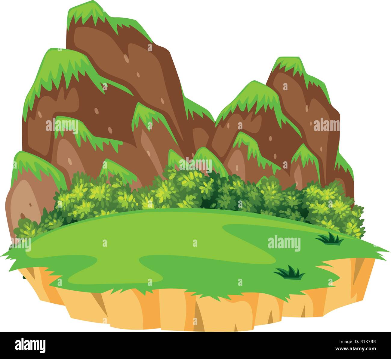 Isolated natural island background illustration Stock Vector Image ...