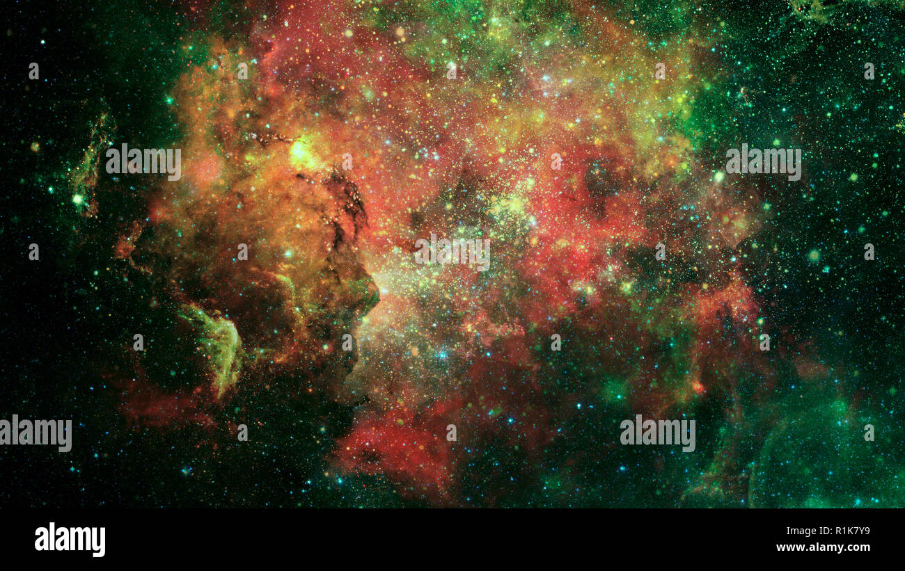 Colorful nebulas, galaxies and stars in deep space. Elements of this ...