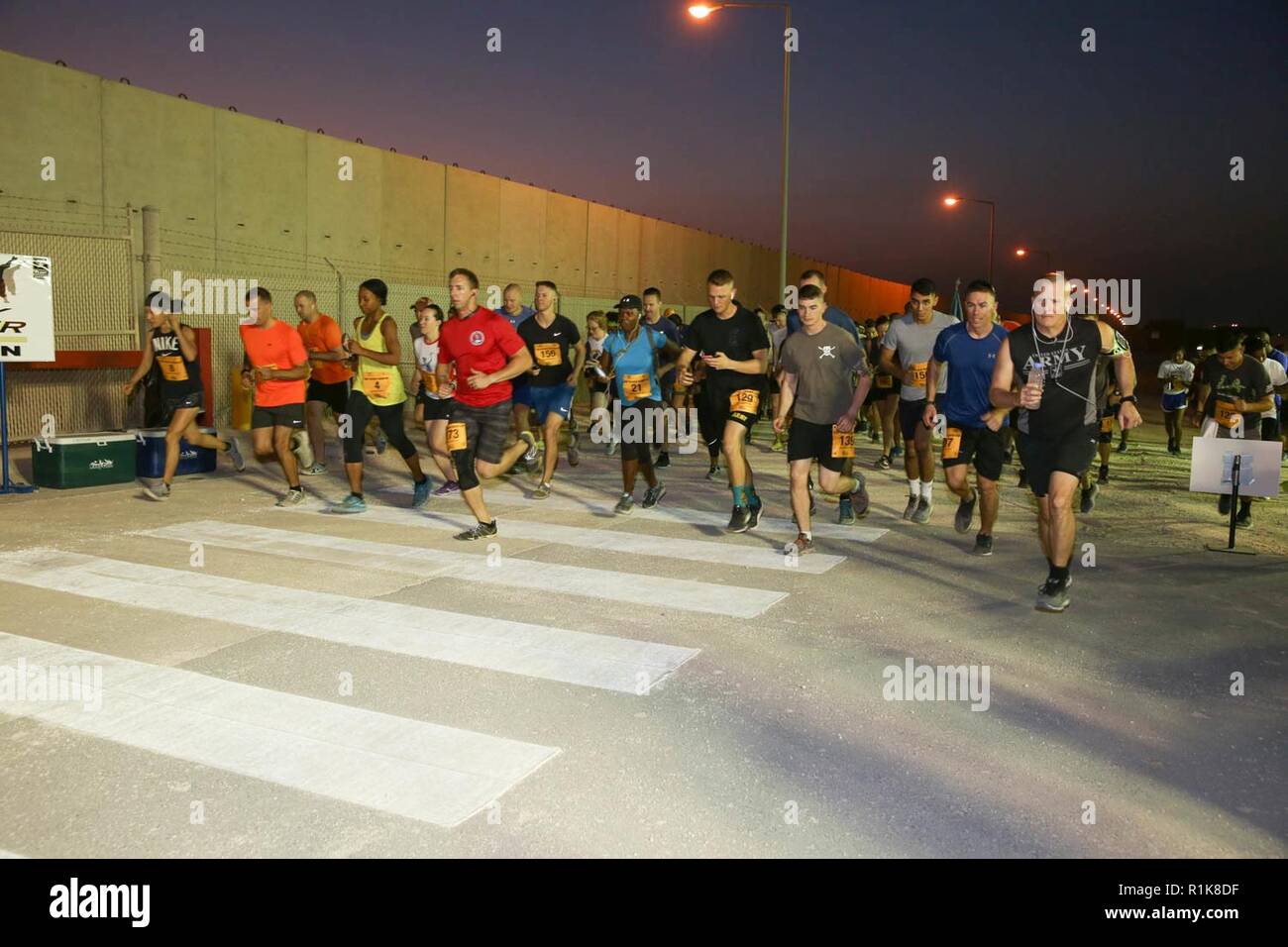 U.S. Army Soldiers at the start of the Army Ten-Miler at Camp As ...