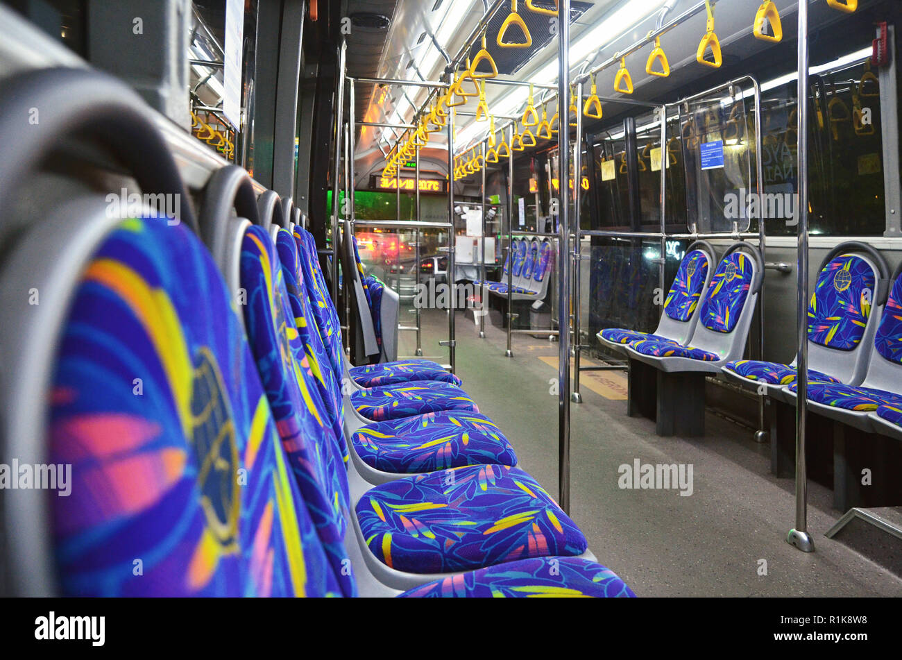 Interior of TransJakarta bus Stock Photo - Alamy