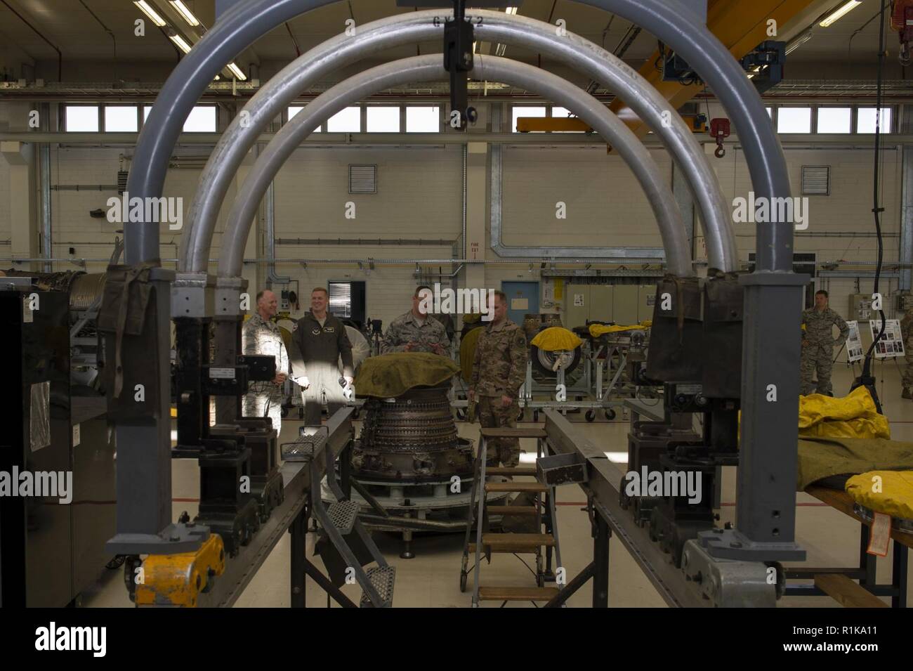 Maj. Gen. John Wood, Third Air Force Commander, views the internal ...