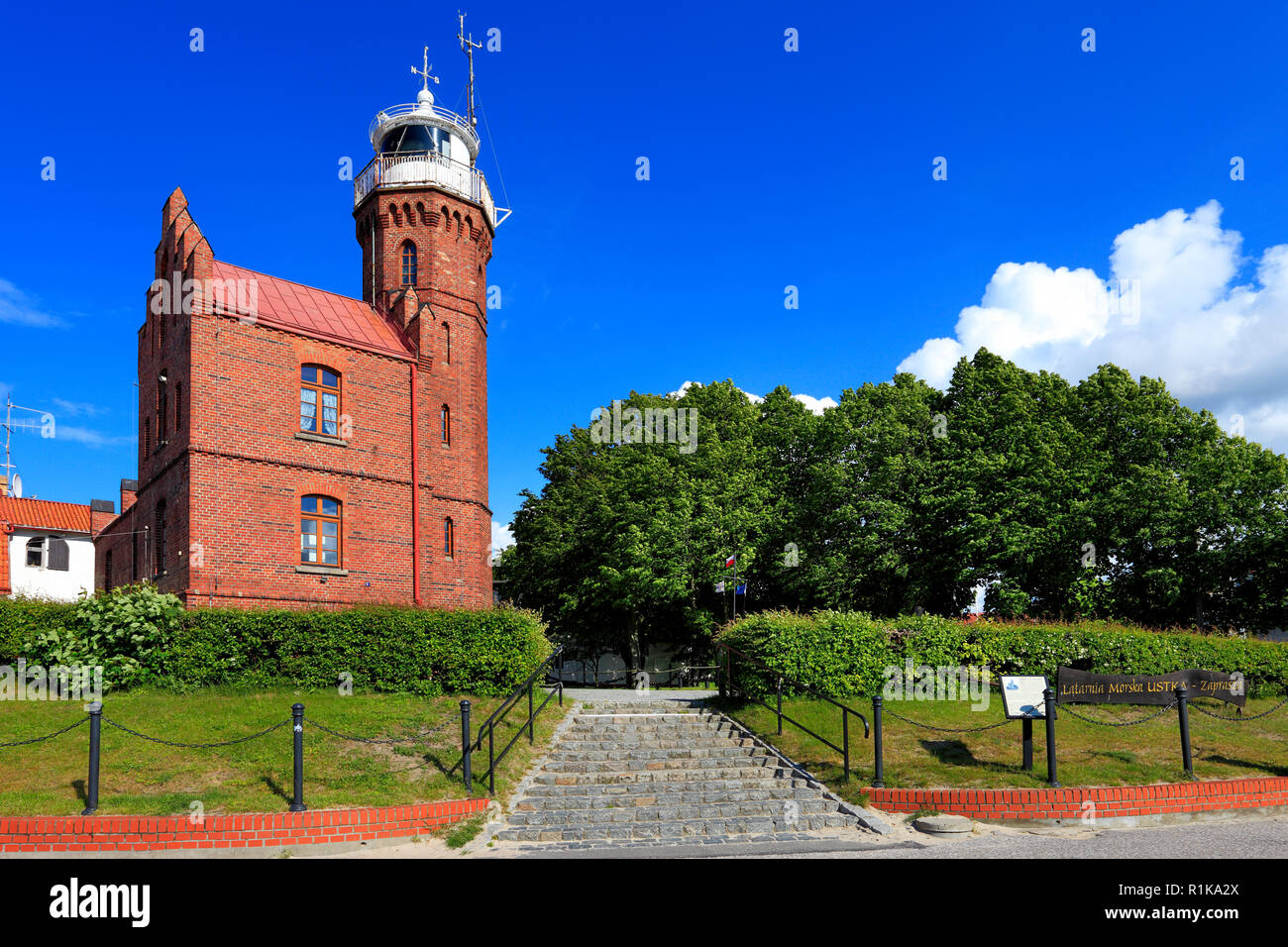 Ustka, Pomerania / Poland - 2009/07/02: Historic lighthouse building at ...