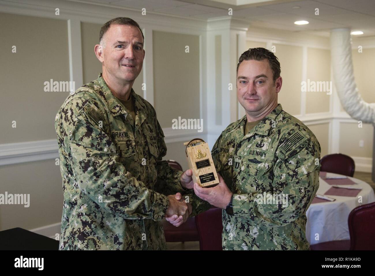 VIRGINIA BEACH, Va. (Oct. 12, 2018) Rear Adm. Brian Brakke, commander ...