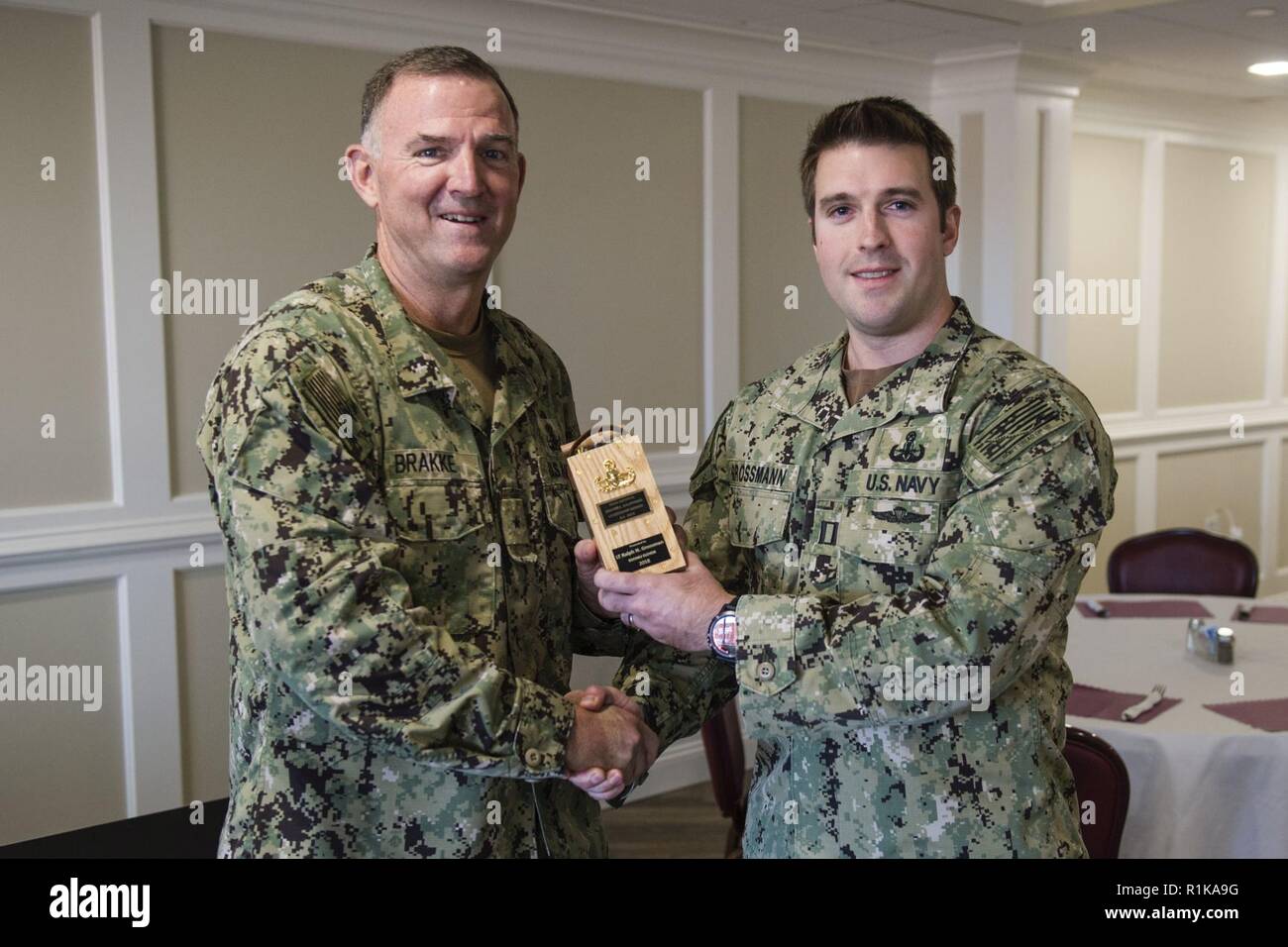 VIRGINIA BEACH, Va. (Oct. 12, 2018) Rear Adm. Brian Brakke, commander ...