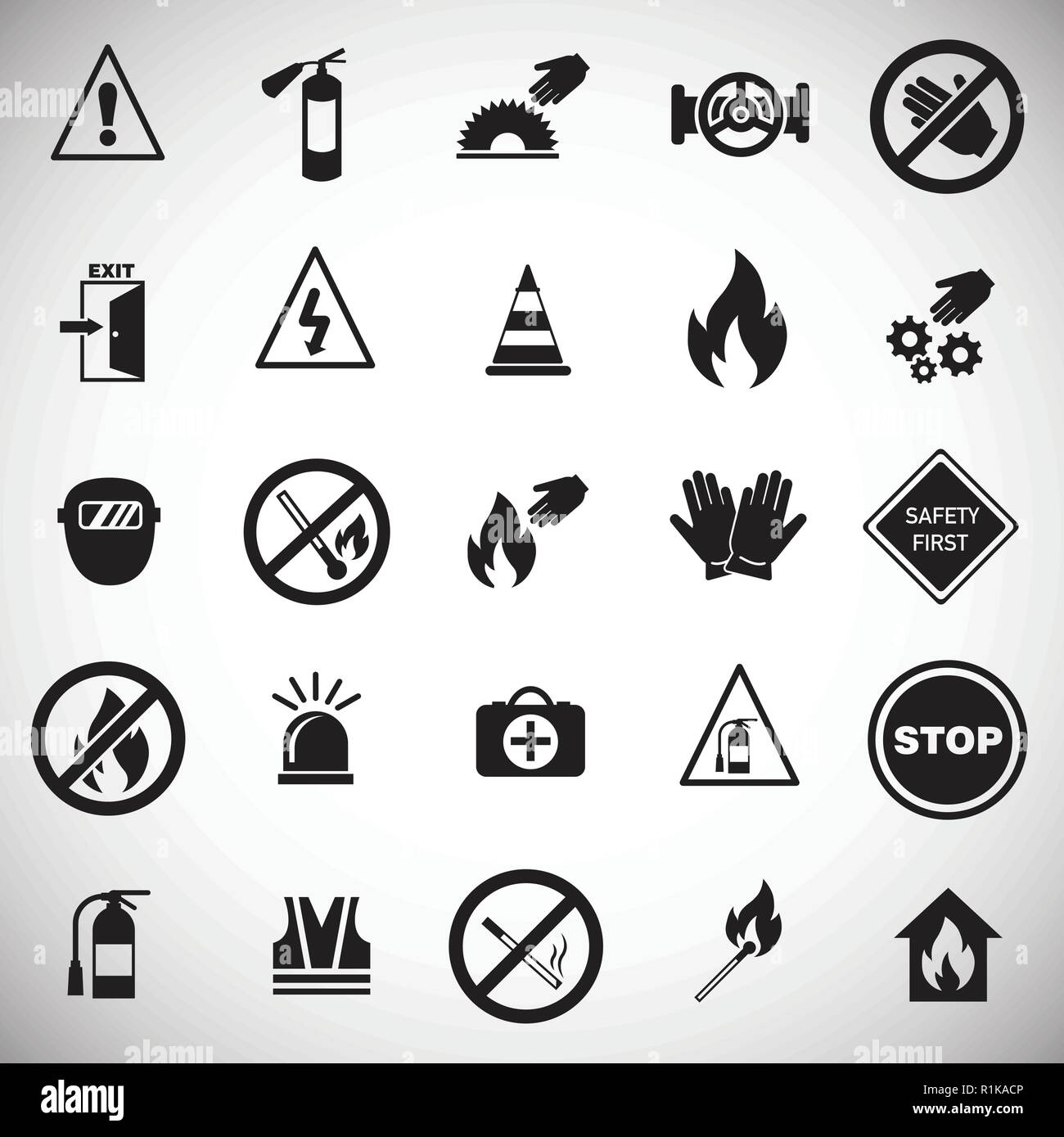 Safety and prohibition signs set on white background Stock Vector Image ...