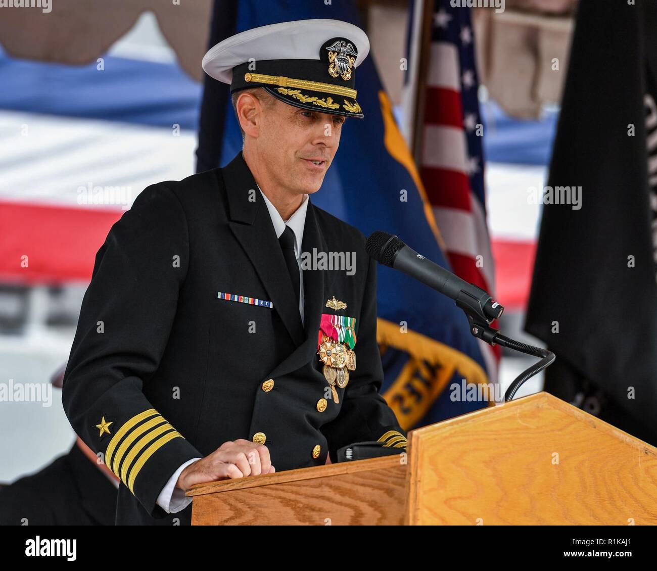 SAN DIEGO (October 12, 2018) Capt. Patrick Thein, incoming commodore ...
