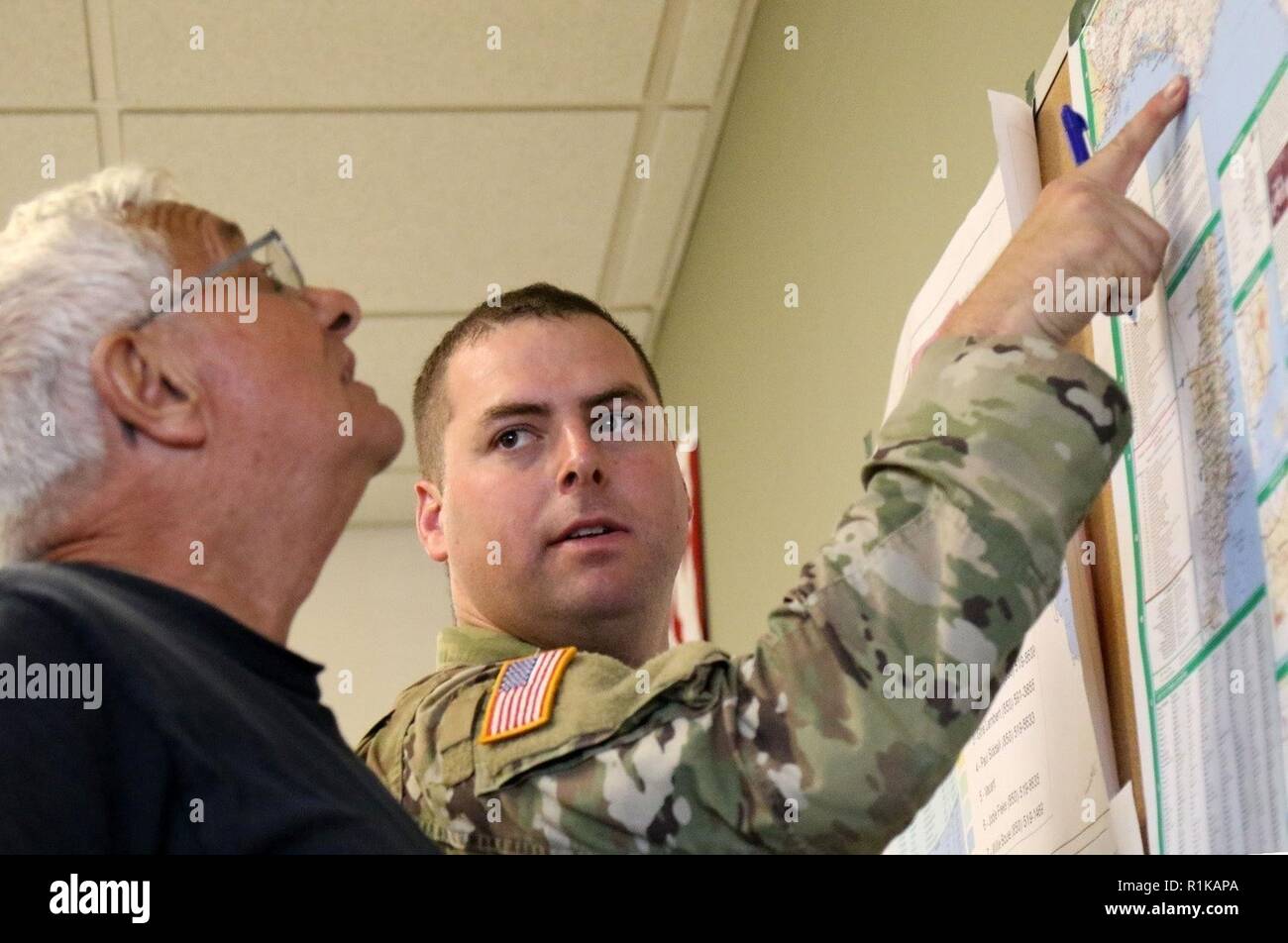 Florida Army National Guard 1st Lt. Curtis Burnside shows Bay County ...