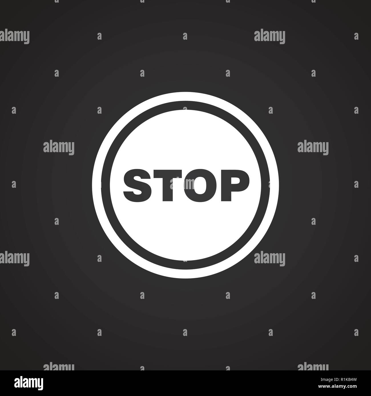 Stop sign on black background icon Stock Vector Image & Art - Alamy