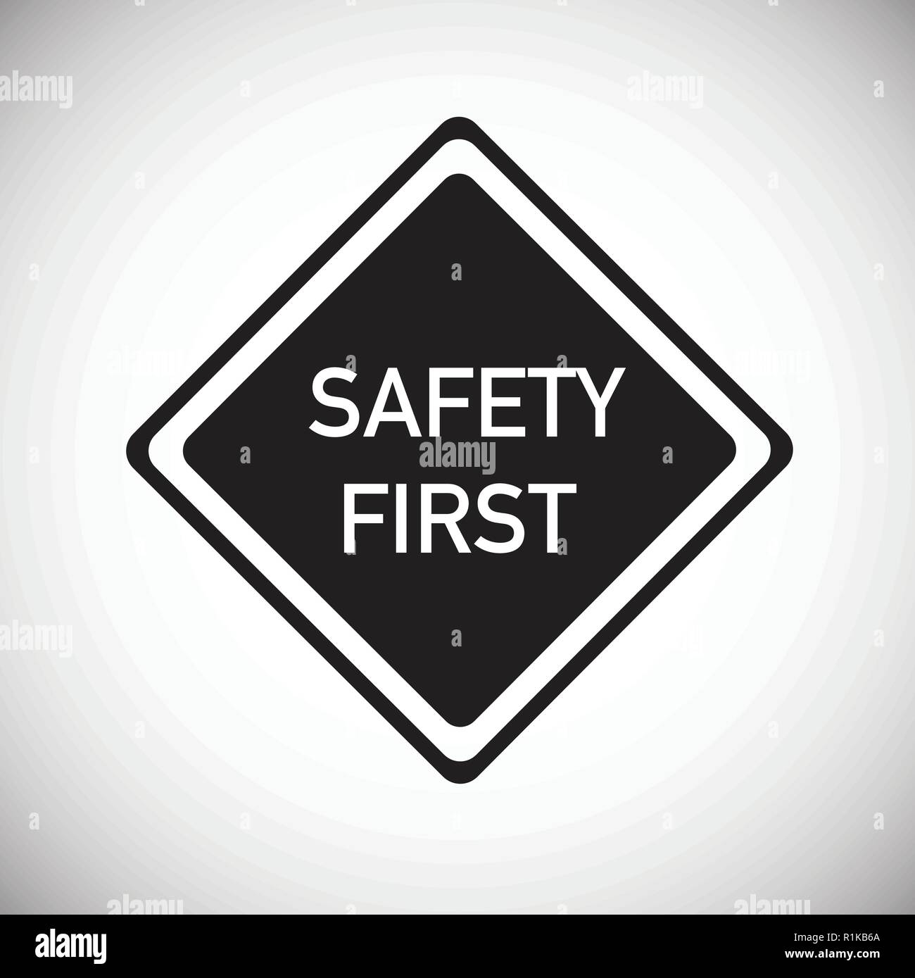 Safety first sign plate on white background icon Stock Vector Image ...