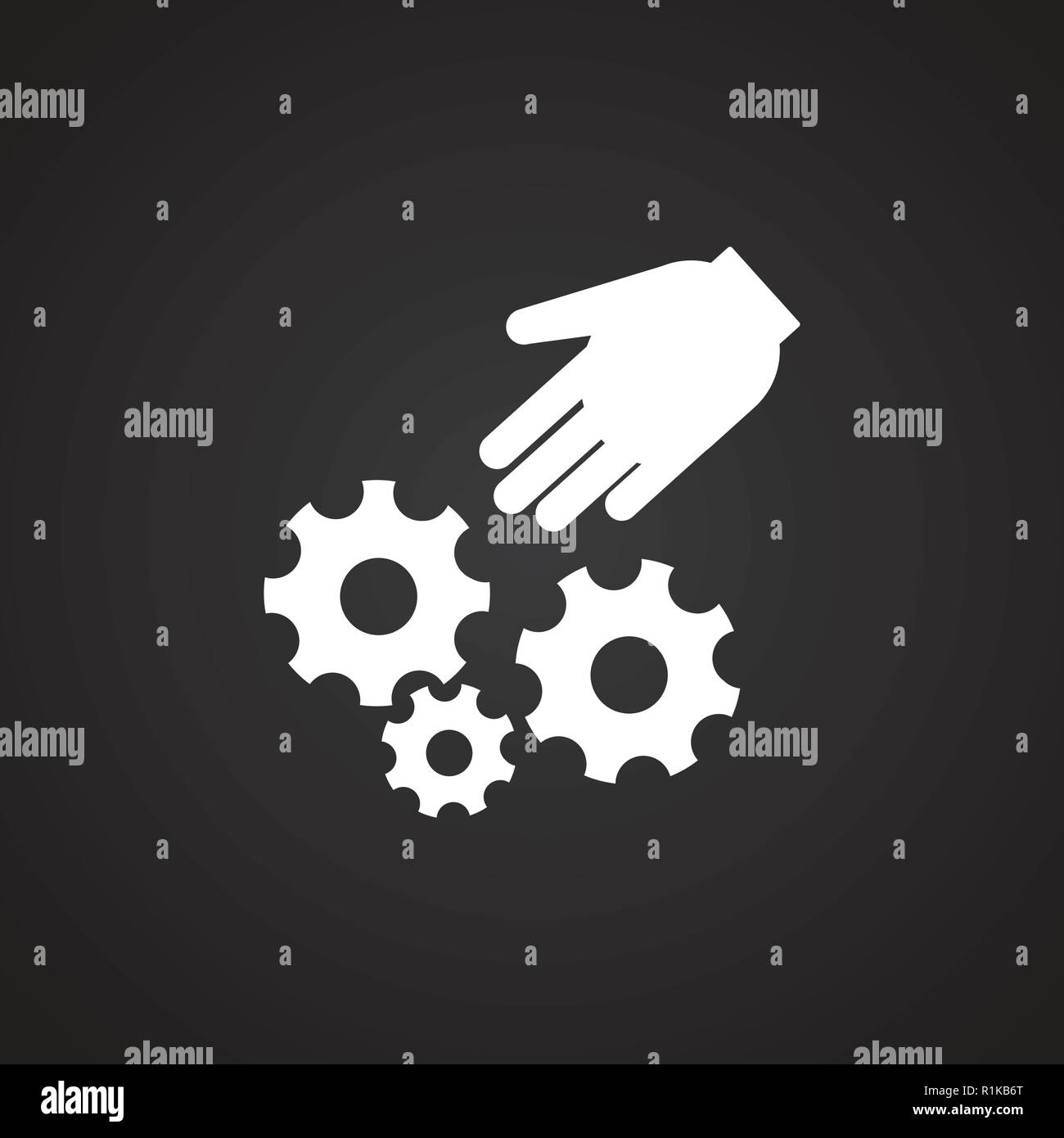 Keep hands clear hazard on black background icon Stock Vector Image ...