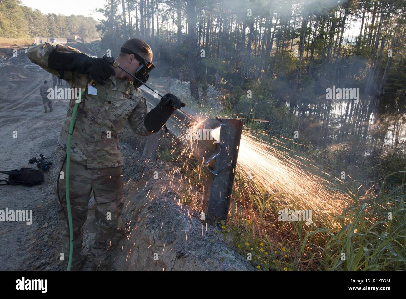Spc. Dylan Britton, 2nd Platoon, 57th Sapper Co. (Rough Terrain), 27th ...