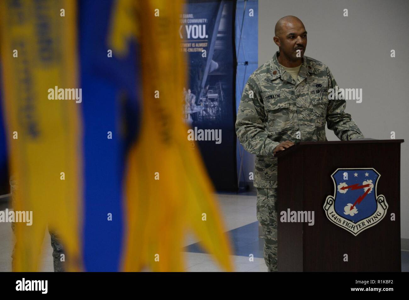 U.S. Air Force Maj. Kevin Swayne, 144th Force Support Squadron ...